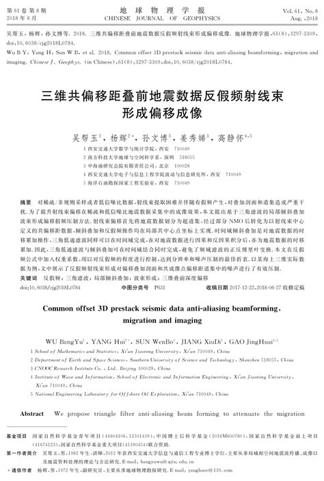 Pdf Common Offset 3d Prestack Seismic Data Anti Aliasing Beamforming