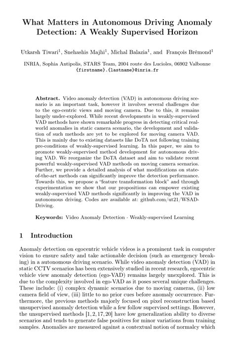 Pdf What Matters In Autonomous Driving Anomaly Detection A Weakly Supervised Horizon