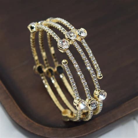 Badu Bg Висококачествени модни кристални дамски отворени гривни с маншети гривни за момичета