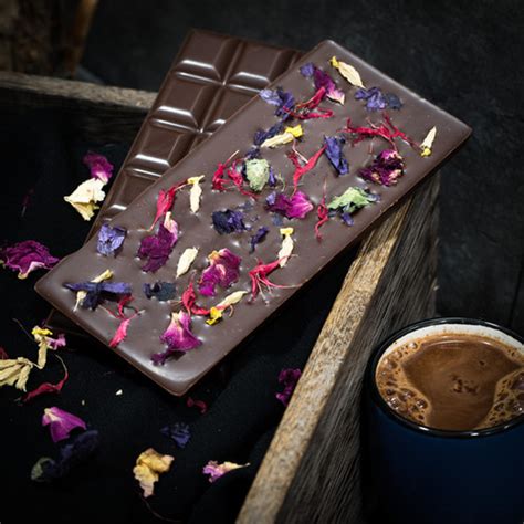 Plaque Chocolat Suisse Noir 52% & Fleurs | Chalet Chocolat