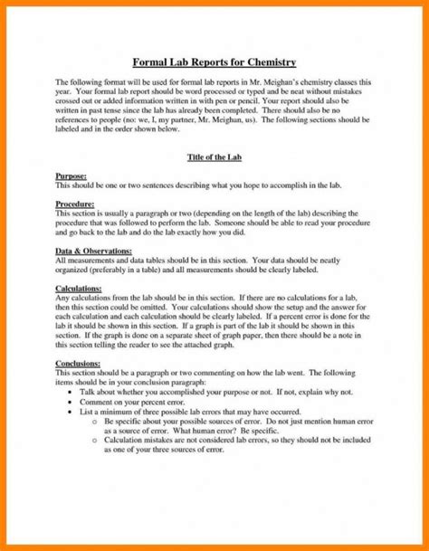 Lab Report Template Chemistry Rebeccachulew Com