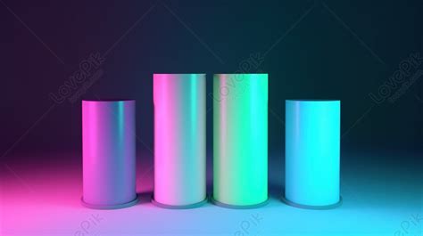 파스텔 네온 실린더 연단의 3d 렌더링 배경 3d 배경 연단 배경 3d 렌더링 배경 이미지 Hd 3d 연단 3d 렌더링 배경 사진 무료 다운로드 Lovepik