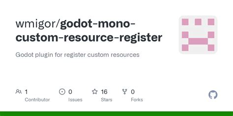 Github Wmigorgodot Mono Custom Resource Register Godot Plugin For Register Custom Resources
