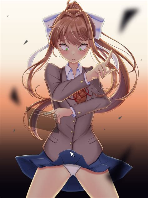 Rule 34 1girls 5 Fingers Blue Skirt Blush Blushing Breasts Cursor Doki Doki Literature Club