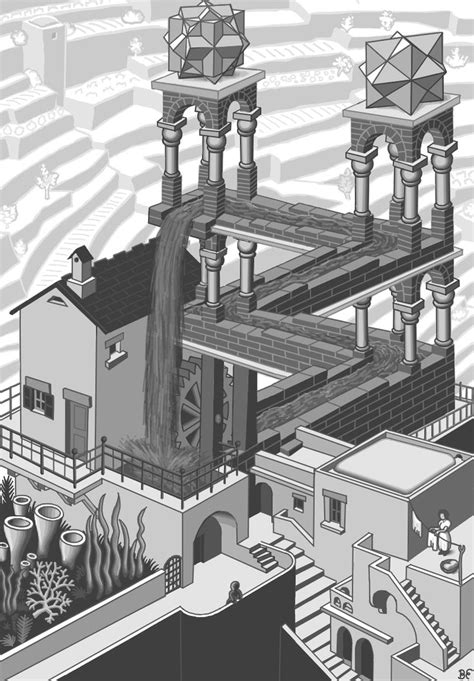 Mc Eschers Waterfall Escher 1898 1972 Optische Illusies Illusies