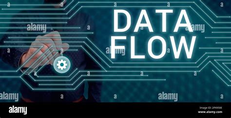 Inspiration Showing Sign Data Flow Word For The Movement Of Data