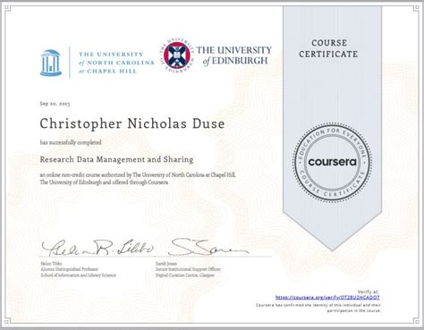 Completed Research Data Management Course Christopher Nicholas Duse Posted On The Topic Linkedin