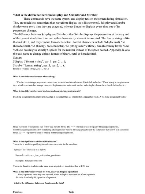 Verilog Inter Questions Download Free Pdf Hardware Description