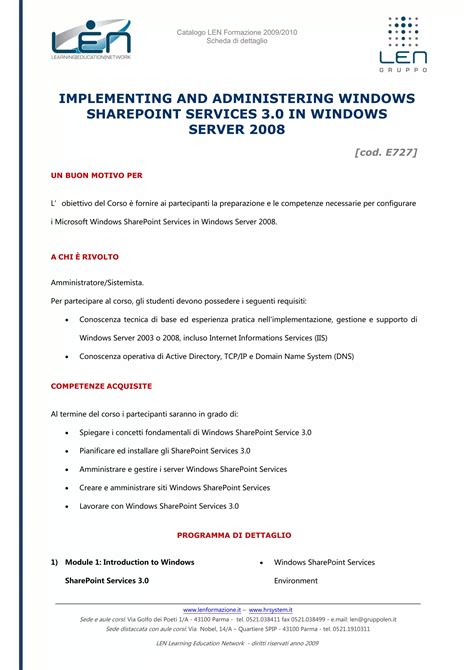 Implementing And Administering Windows Sharepoint Services 30 In
