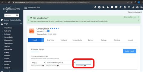 Cara Install Codeigniter 4 Di Cpanel Indocenter