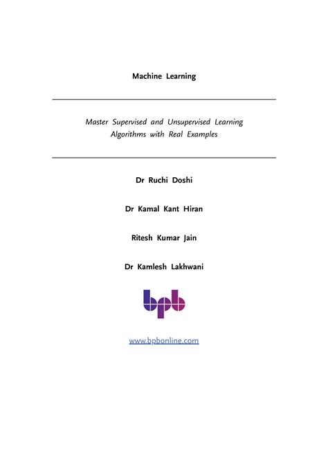 SOLUTION: Machine learning master supervised and unsupervised learning algorithms with real ...