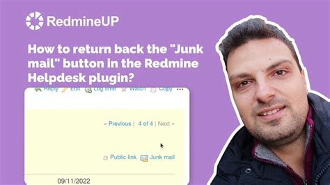 how to return back the junk mail button in the redmine helpdesk