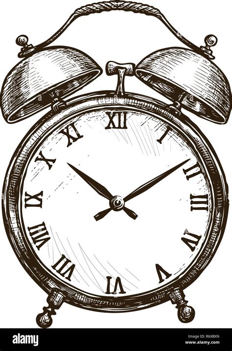 Old Alarm Clock Drawing Top Quality
