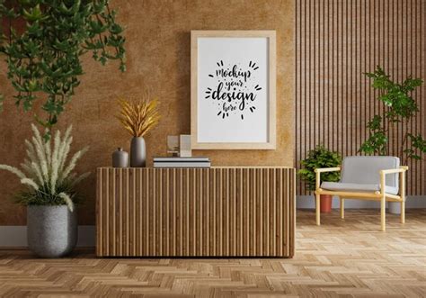 거실의 포스터 프레임 프리미엄 Psd 파일