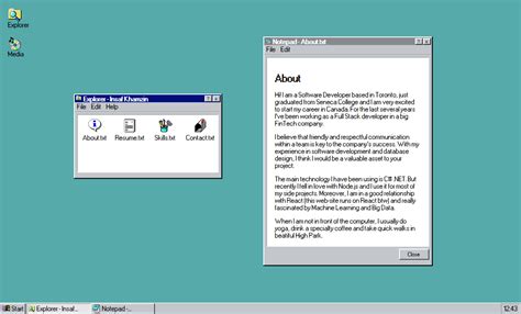 GitHub InsafKhamzin Portfolio My Portfolio Website In Old Babe Windows Style