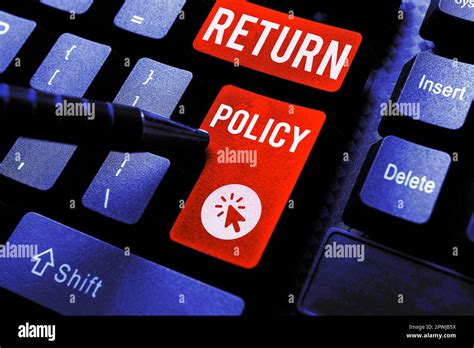Writing Displaying Text Return Policy Word For Tax Reimbursement