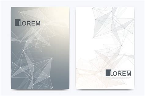 안내 책자 전단지 전단지 커버 배너 카탈로그 잡지 또는 연간 보고서 A4 크기에 대 한 최신 벡터 템플릿 미래의 과학 및 기술 디자인입니다 기하학적 인 그래픽 배경 분자