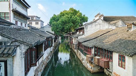 锦溪古镇江南水乡风光高清图片下载 正版图片507732936 摄图网