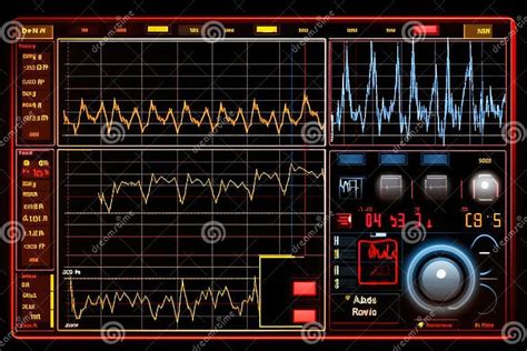 Oscilloscope Waveform On Its Screen Generative Ai Stock Illustration