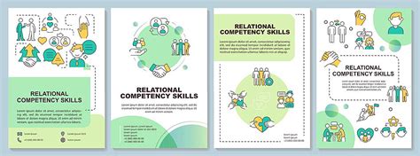 Skills Of Relational Competency Green Brochure Template Team Building