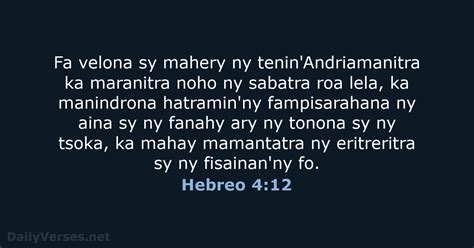 Hebreo 412 Andinin Teny Ao Aminny Baiboly