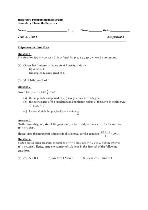 Trigo Assignment 32011