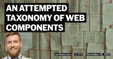 An Attempted Taxonomy Of Web Components Rfrontend