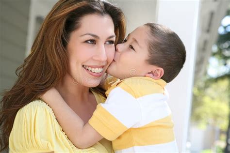 Mother And Son Kissing Stock Photo Image Of Love Natural 120048