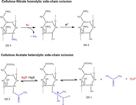 Cellulose Nitrate Degradation Occurs By The Homolytic Scission Of The