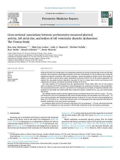 Pdf Cross Sectional Associations Between Accelerometry Measured
