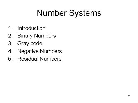 Cse 20 Lecture 2 Number Systems Binary Numbers