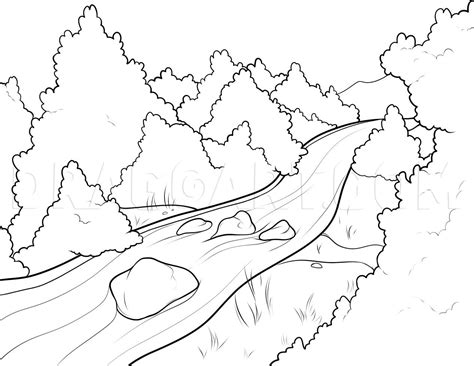 How To Draw A River Drawing Step By Step By Dawn DragoArt