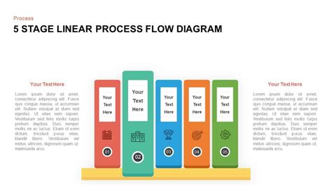 5 Steps Linear Process Flow Diagram Template For PowerPoint Keynote