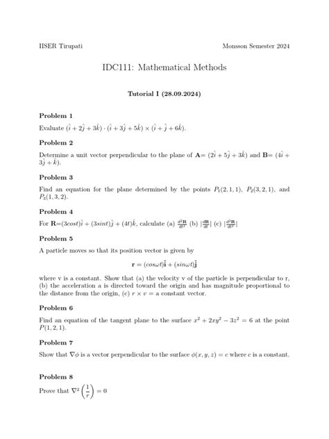Tutorial I Pdf Euclidean Vector Acceleration