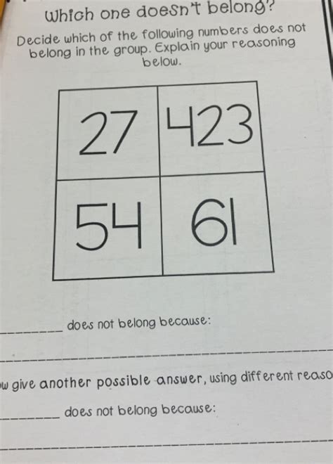 Solved Which One Doesnt Belong Decide Which Of The Following Numbers Does Not Belong In The