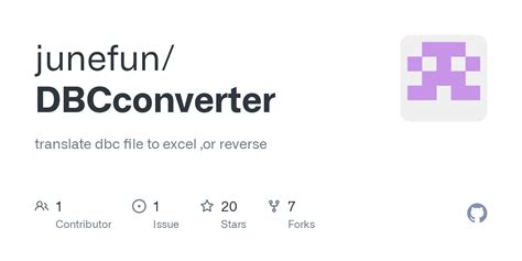 Github Junefundbcconverter Translate Dbc File To Excel Or Reverse
