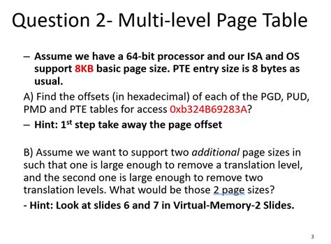 solved question 2 multi level page table assume we have a