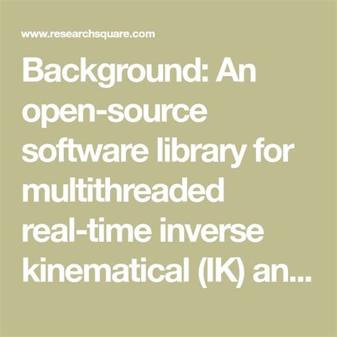 Background An Open Source Software Library For Multithreaded Real Time