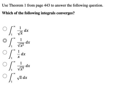 solved use theorem 1 ﻿from page 443 to ﻿answer the following