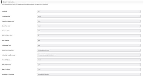System Information Jetbackup