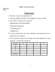 MHF4U Unit 5 Test Pdf MHF4U Advanced Functions Unit 5 Test Name INSTRUCTIONS 1 You Have 3