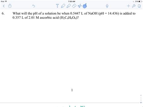 Solved iPad令 7 30 AM 1 31 What will the pH of a solution Chegg com