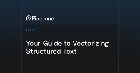 Your Guide To Vectorizing Structured Text Pinecone