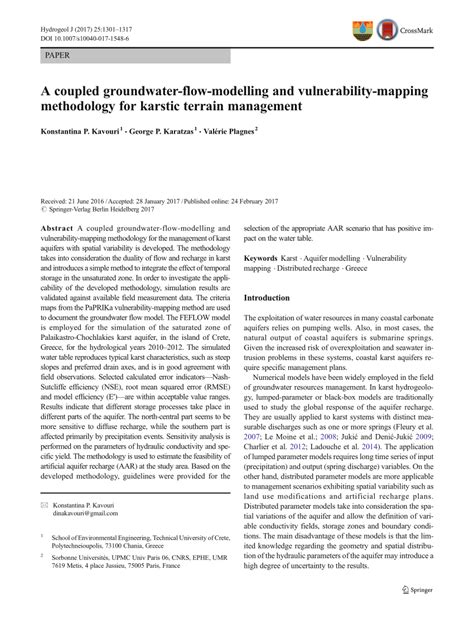 Pdf A Coupled Groundwater Flow Modelling And Vulnerability Mapping