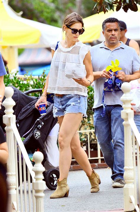 Katie Holmes In Jeans Shorts At Disneyland In Anaheim June 2015 Celebsla Com