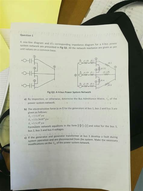 solved question 2 a 4 bus network is given in fig 02 t 0