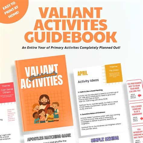Primary Valiant Activities Guidebook An Entire Year Of Activities