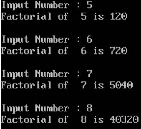 C Programming Print The Factorial Of Given Number