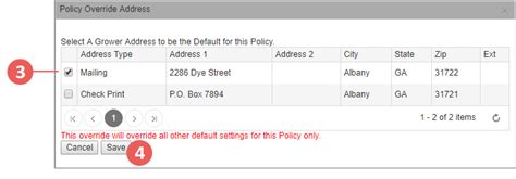 Override A Policy Address