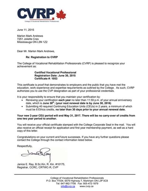 Cvrp Acceptance Letter Cvpmandrews Pdf College Education Education